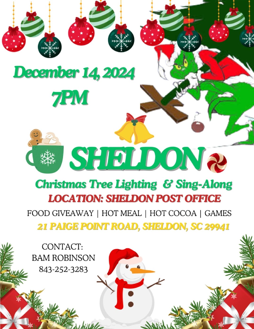 SHELDON Christmas Tree Lighting & Sing-Along | Gullah Geechee Seafood Trail